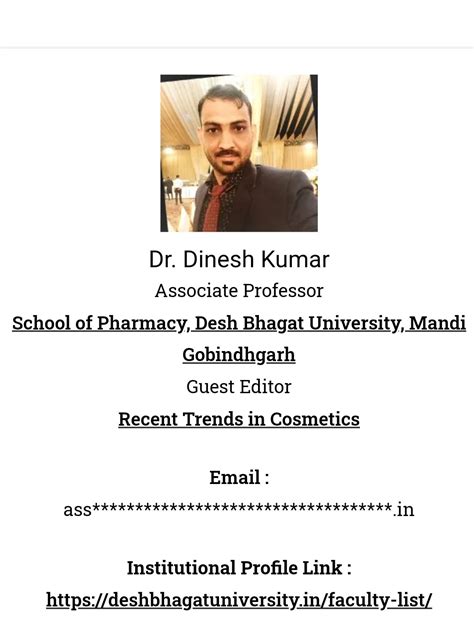 Dr Dinesh Kumar On Linkedin Happy To Share Today I Joined As A Guest Editor In Recent Trends