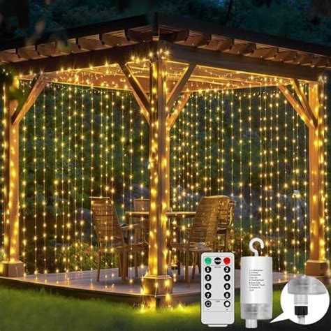 RJEDL Vorhang Lichter Batteriebetrieben 6x3m 600LED Fee Vorhang