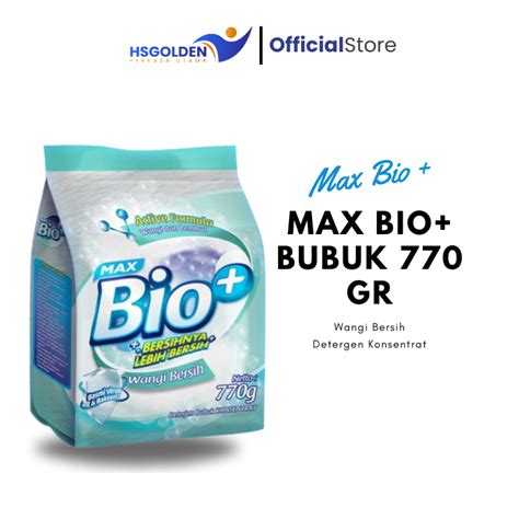 Detergen Bubuk Max Bio Wangi Bersih Active Formula Konsentrat 770 Gr Lazada Indonesia