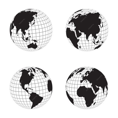 Premium Vector Silhouette Globe Collection