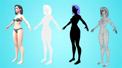 Artstation Ryna Stylized Female Character Rigged Game Assets
