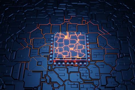 Cpu Overheating By Big Data A Computer Processor With Millions Of Connections And Signals Stock