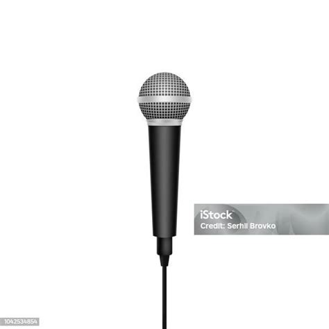 현실적인 마이크 흰색 배경에 고립입니다 벡터 일러스트입니다 마이크에 대한 스톡 벡터 아트 및 기타 이미지 마이크 케이블 일러스트레이션 Istock