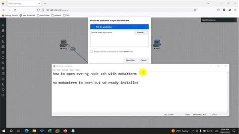 how to open mobaxterm with eve ng node part1 youtube
