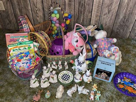 Porcelain Easter Bunny Tea Set Baskets Eggs And More Decor Sherwood Auctions