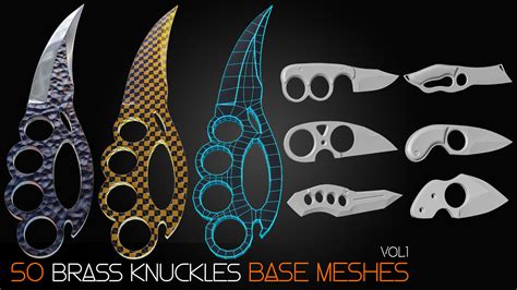 Artstation 50 Brass Knuckles Base Meshes Vol 1 Game Assets
