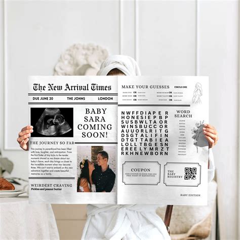 Large Pregnancy Announcement Newspaper Template Viral Pregnancy