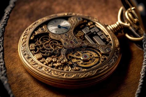 Retro Clock In Disassembled Form And Gears And Wheels In Old Clockwork