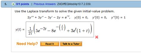 Solved Use The Laplace Transform To Solve The Given