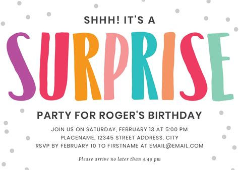 Surprise Birthday Invitations