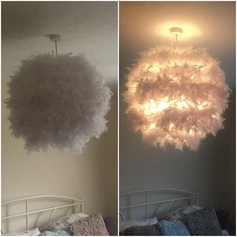 Made A Large Feather Light Shade With 3 Things A Feather Boa Required