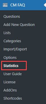 WordPress FAQ Plugin CMFAQ Statistics CreativeMinds Products