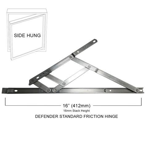 Side Hung Defender Standard 16inch 16mm Stack Friction Hinge