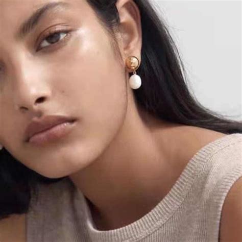 Fashion Vintage Stainless Steel Pearl Earrings 18k Pvd Gold Plated