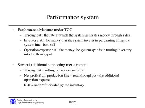 Ppt Implementing Toc Theory Of Constraints In A Manufacturing Environment 1999 3 25 자동화