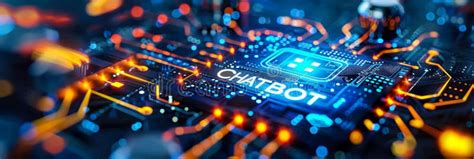 Futuristic Digital Chatbot Technology Interface With Glowing Circuit Board Ai Customer Support