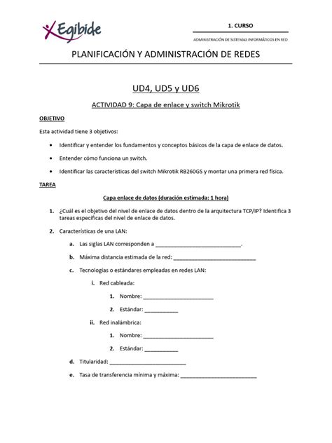 A9 Enlace De Datos Y Switch Mikrotik Pdf Conmutador De Red Red