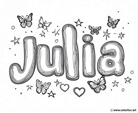 Dibujo Para Colorear Del Nombre Julia Descargar O Imprimir De Forma