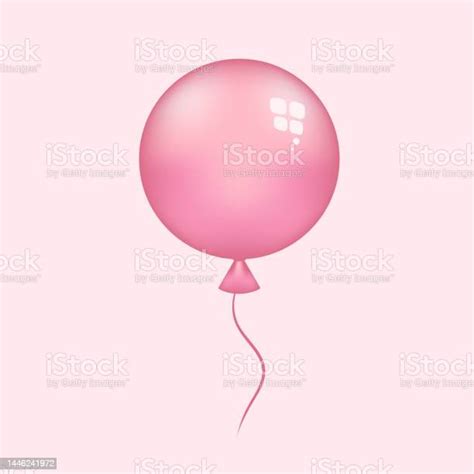 축하를위한 공기 분홍색 풍선 배너와 초대장을 디자인하기 위한 젤 라운드 풍선 3차원 형태에 대한 스톡 벡터 아트 및 기타 이미지