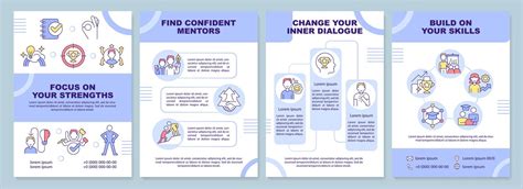 Premium Vector Boost Your Confidence At Work Purple Brochure Template
