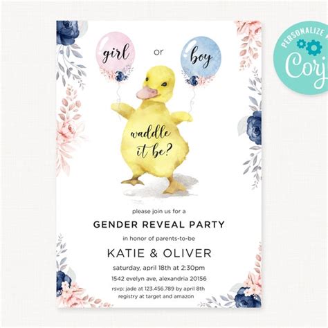 Duck Gender Reveal Etsy