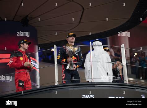 Max Verstappen Receiving Trophy For Winning Abu Dhabi Grand Prix 2023