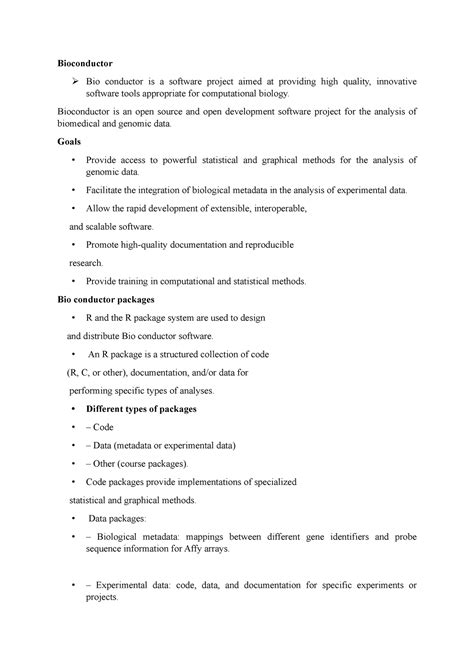 Bioconductor And Biosafety Bioconductor Bio Conductor Is A Software