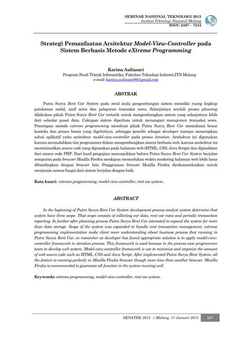 pdf strategi pemanfaatan arsitektur model view controller pada