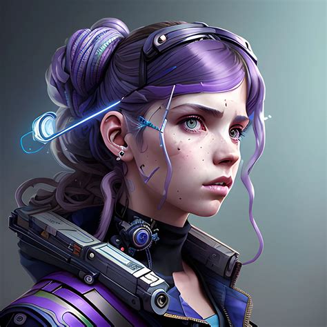 A Beautiful Portrait Of A Cute Cyberpunk Hermione By Sandra Chev