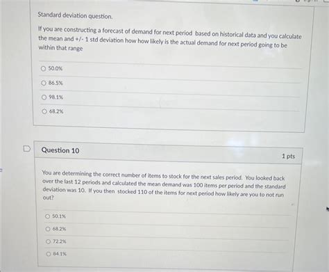 Solved Standard Deviation Question If You Are Constructing