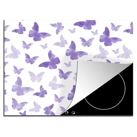 Muchowow Herdblende Abdeckplatte Schmetterling Lila Muster Vinyl