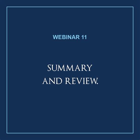 Webinar Series Summary And Review Robert Gemmell