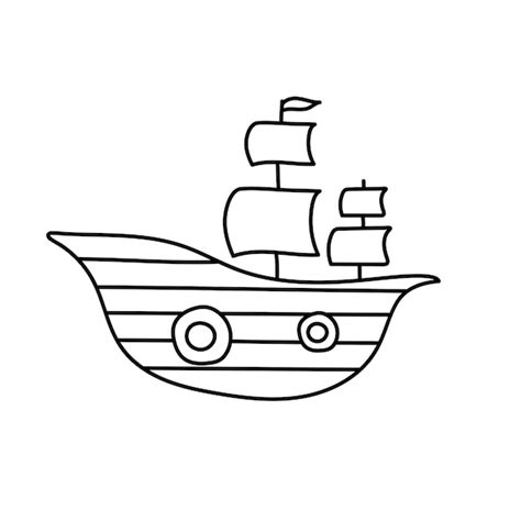 Premium Vector Ship In Doodle Style Vector Illustration