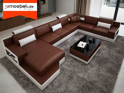 Jvmoebel Ecksofa Ledersofa Ecksofa Usb Garnitur Wohnlandschaft U Form