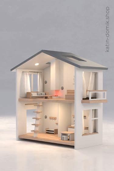 Wooden Furniture Scandinavian Style Dollhouse 112 Scale Case