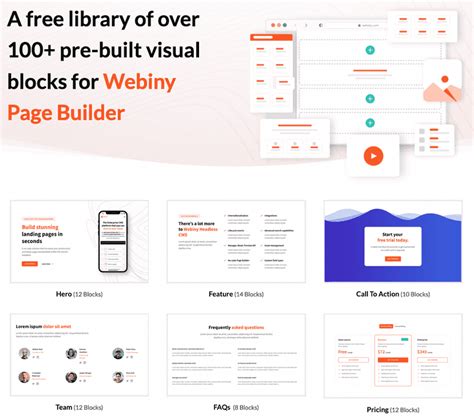 A Free Library Of Over 100 Pre Built Visual Blocks For Webiny Page Builder Webiny