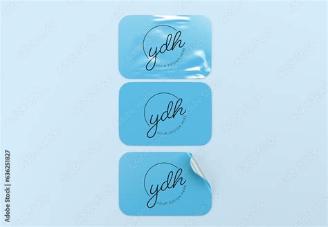 Rectangular Stickers Mockup Stock Template Adobe Stock