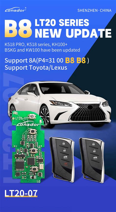 Lonsdor Lt20 Adds Toyota Lexus P4 8a B8 Key Type Lonsdor Auto Key