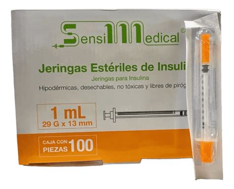Jeringas De 1 Ml 29gx13mm Insulina Caja C100 Pzas Sensimedical