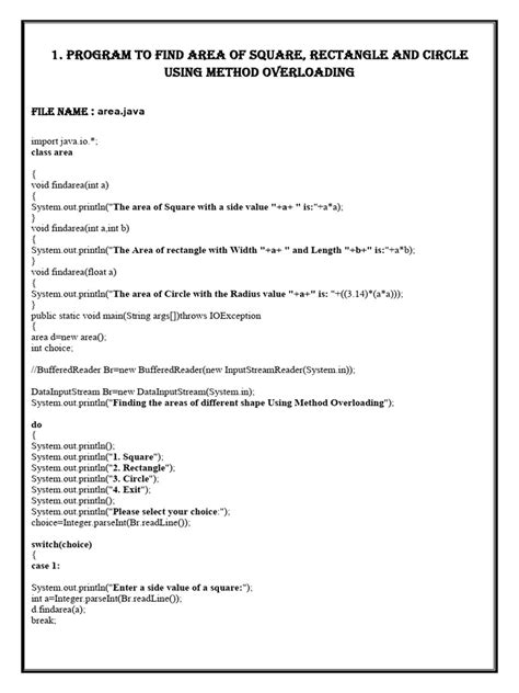 Java Program Codeing Pdf Area Matrix Mathematics Java Program Codeing Pdf Area Matrix Mathematics