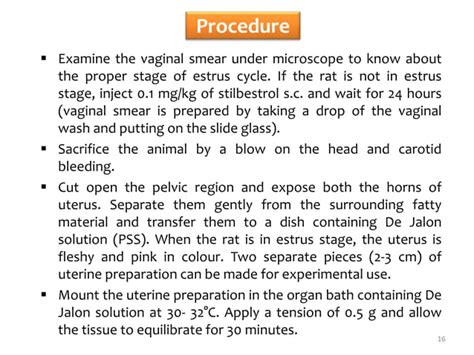 Expt 5 Bioassay Of Oxytocin Using Rat Uterine Horn By Interpolation Method Ppt