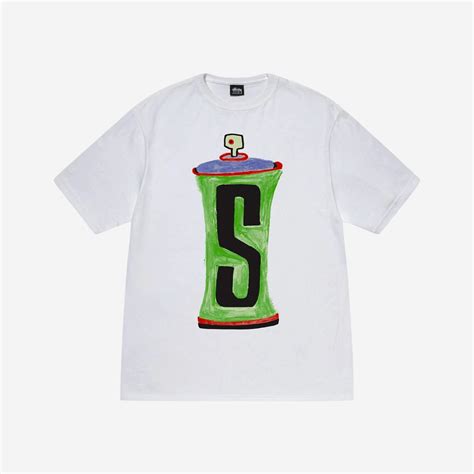 스투시 스프레이 캔 티셔츠 화이트 Stussy Kream