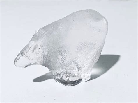 Abstract Pukeberg Glass Polar Bear Decoration Sculpture Vintage 1970s