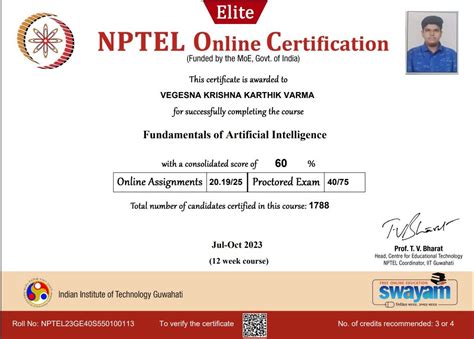 Karthik Varma On Linkedin 🎓 Recently Completed The Nptel National