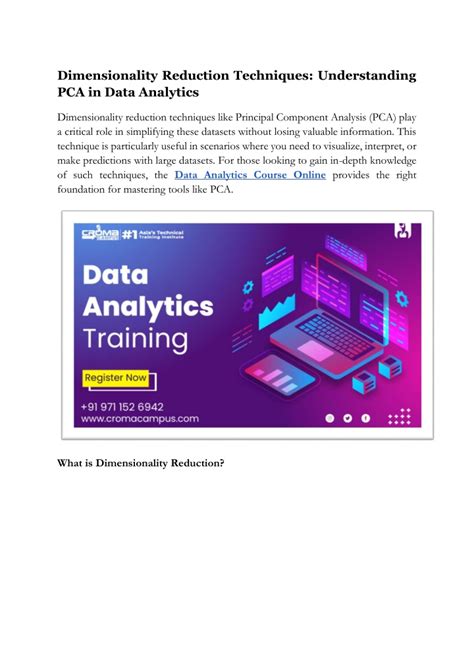 Ppt Dimensionality Reduction Techniques Understanding Pca In Data Analytics Powerpoint