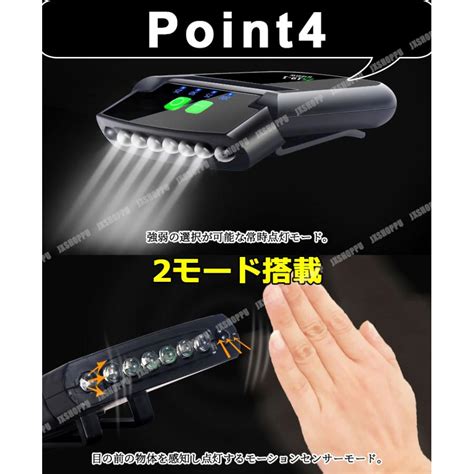 Led キャップライト ヘッドライト Usb充電式 懐中電灯 帽子ライト クリップ付き ハンズフリー 角度調整 軽量 小型 ポータブル
