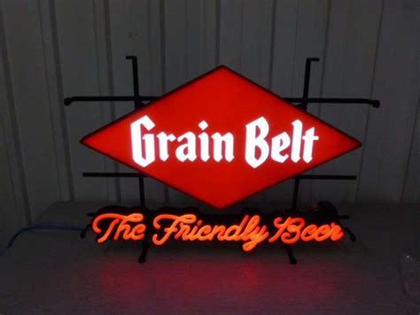 New Grain Belt Beer Lightup Sign Oberman Auctions