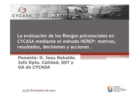 Pdf La Evaluación De Los Riesgos Psicosociales En Cycasa · Pdf