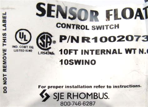 New Sje Rhombus Sensor Float R1002073 Control Switch Sb Industrial