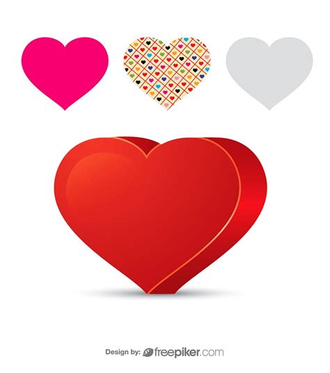 Freepiker Red Love Heart Vector